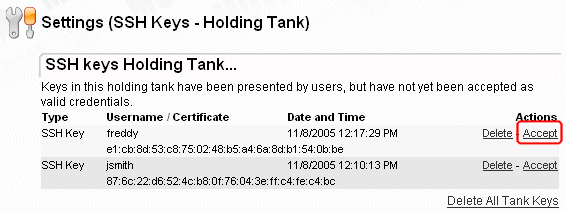 System Configuration Ssl And Ssh Ssh Client Keys Holding Tank